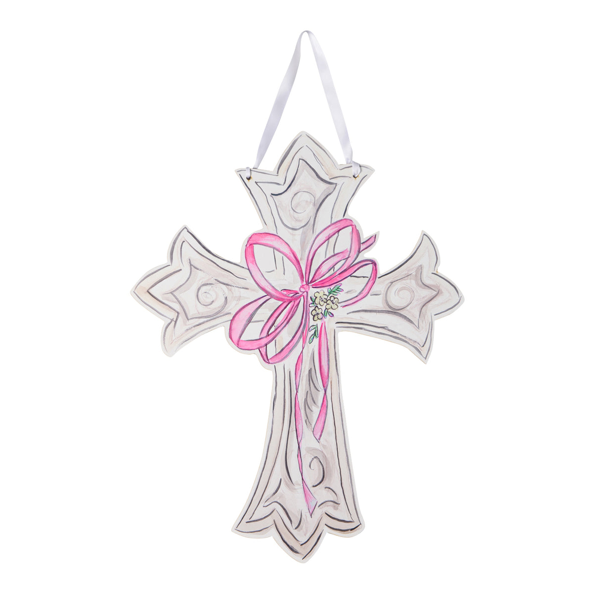 Cross Hanger - Pink Bow | Over The Moon Gift