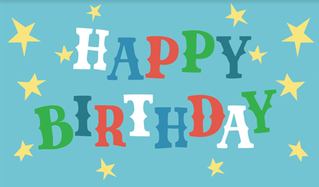 "Happy Birthday" Blue Letter Flag – Over The Moon Gift